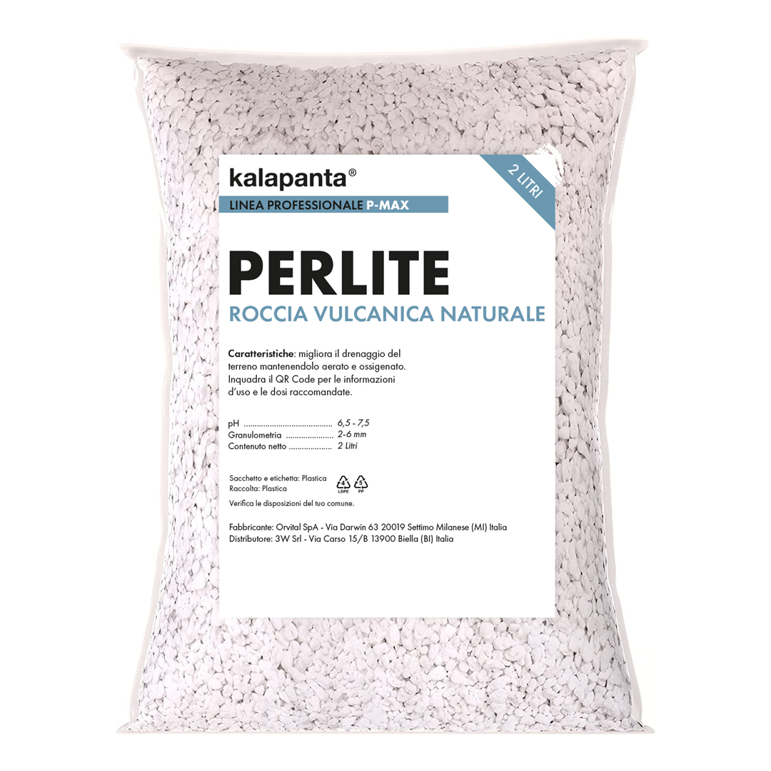 Perlite natural volcanic rock, 2 litres bag - Kalapanta