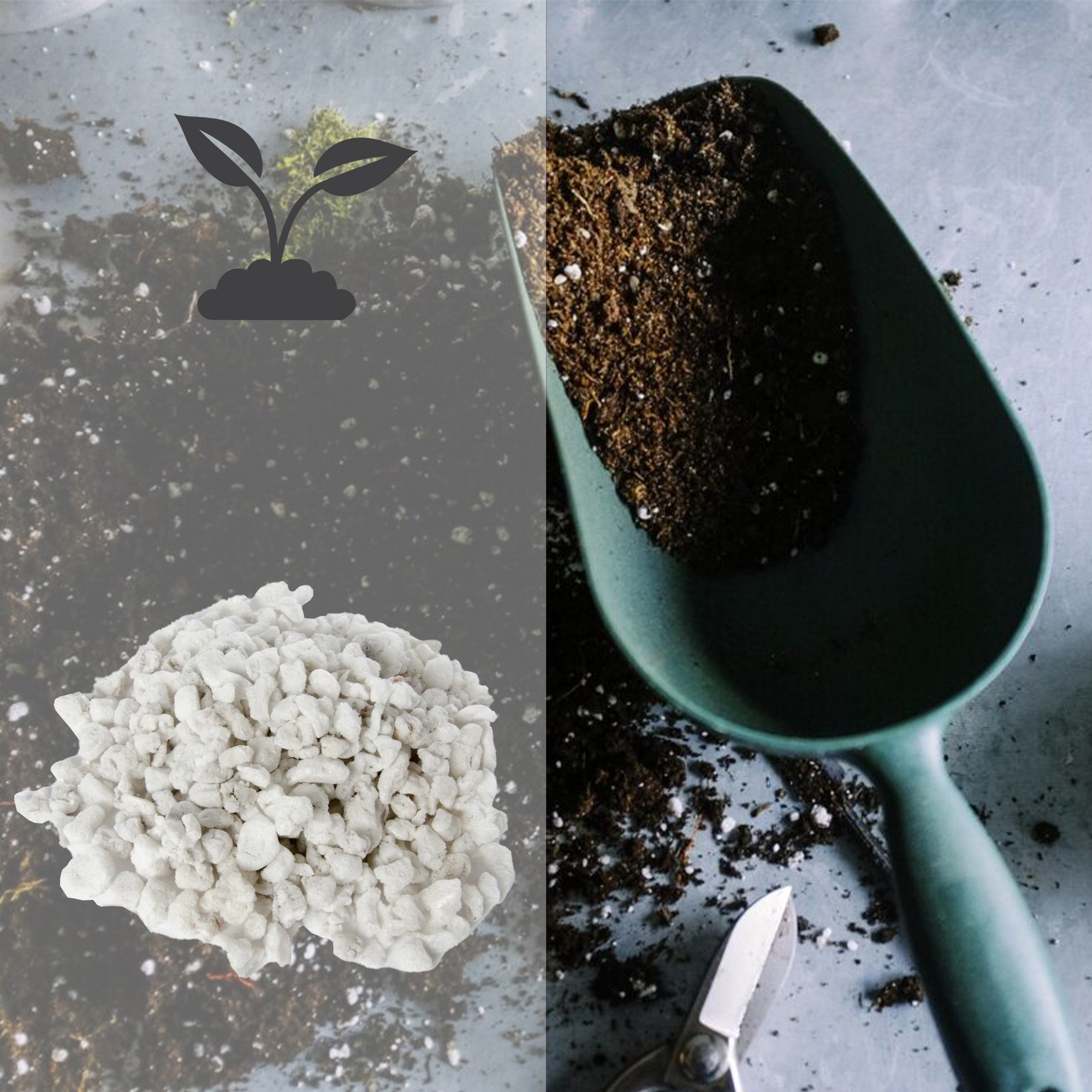 Perlite natural volcanic rock, 2 litres bag - Kalapanta